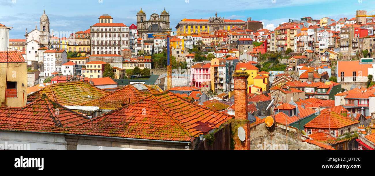 Fun colorful houses in Old town of Porto, Portugal Stock Photo - Alamy