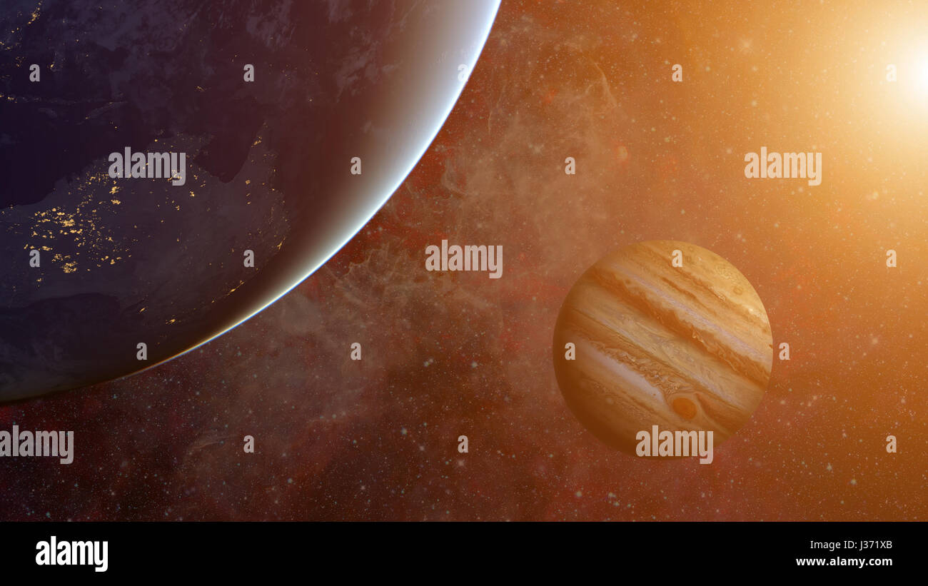 Solar System - Jupiter. Science background. Elements of this image ...