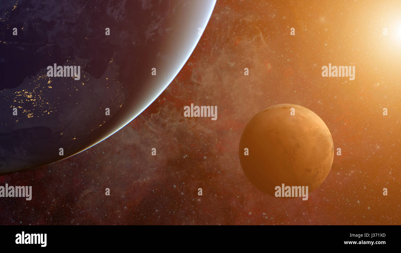 Solar System - Mars. Science background. Elements of this image ...