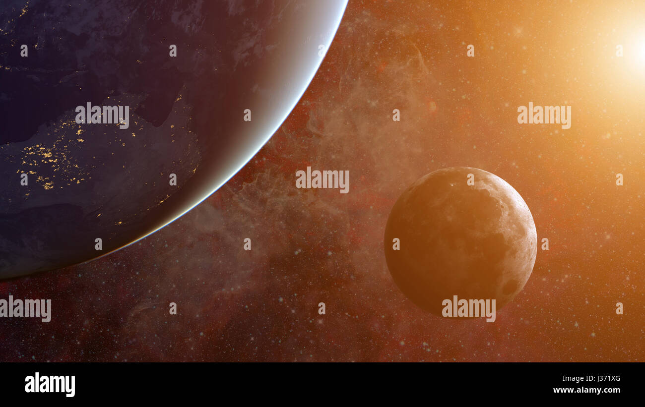 Solar System - Moon. Science background. Elements of this image ...