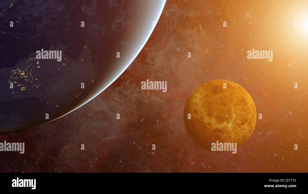 Solar System - Venus. Science background. Elements of this image ...