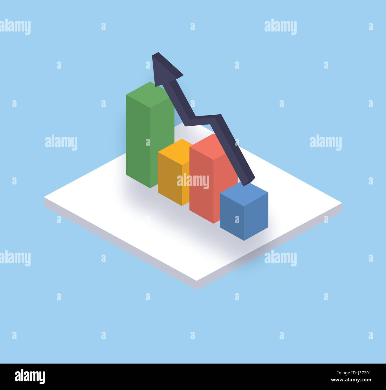 Vector illustration. Graphic chart of isometric flat icon. Business ...