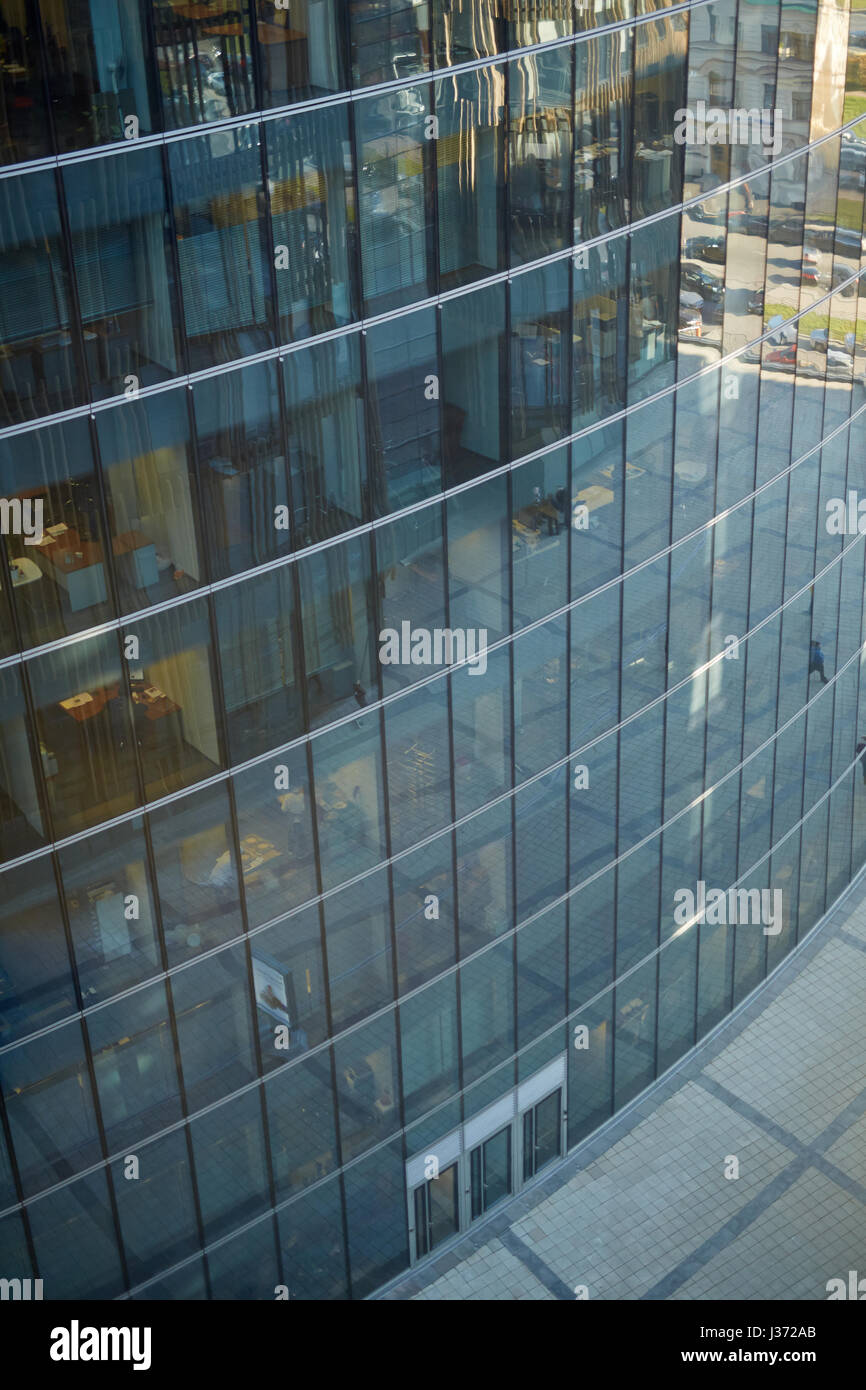 Glass Office Building with Empty Pavement Stock Photo - Alamy
