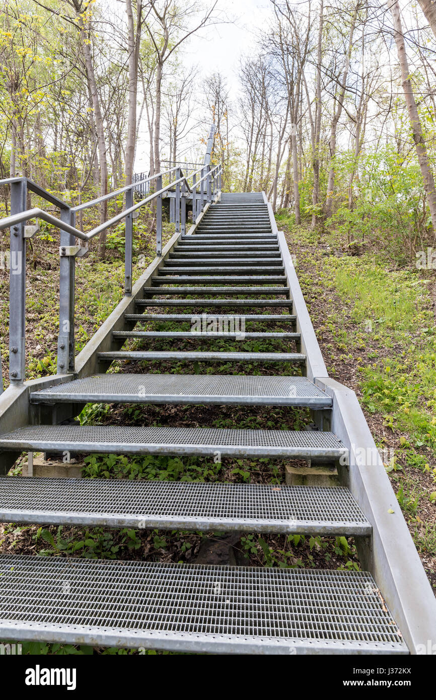 metal staircase on the former heap of the Karl Arnold Coal Mine ...