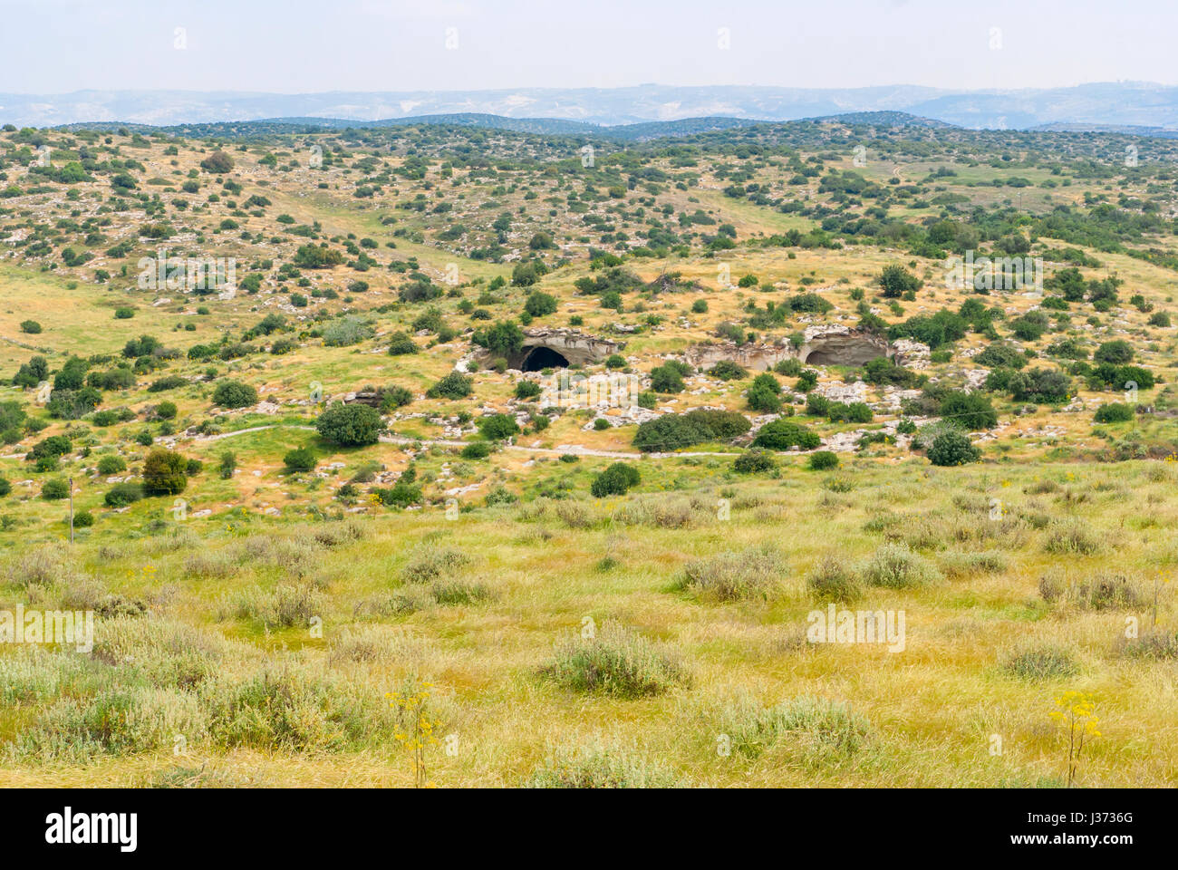 View on biblical landscape Beit Guvrin Maresha. Maresha also Marissa is ...