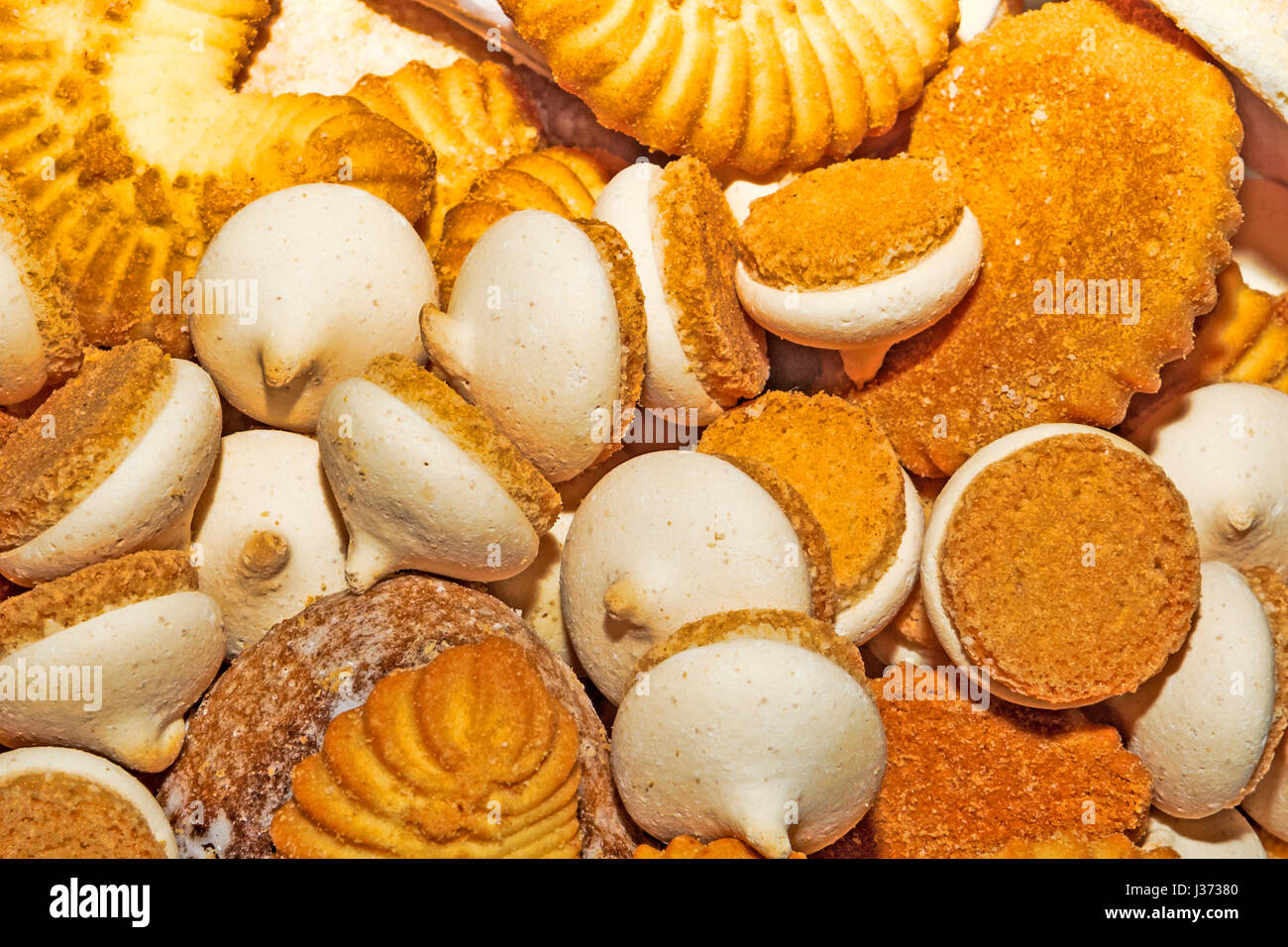 Many assorted cookies close up Stock Photo - Alamy