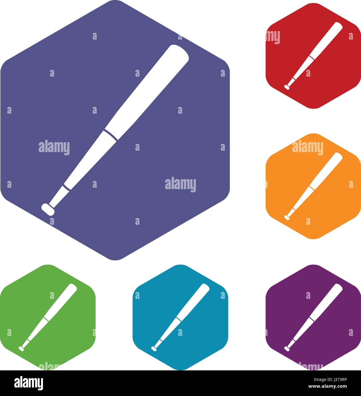 Black baseball bat icons set hexagon Stock Vector Image & Art - Alamy