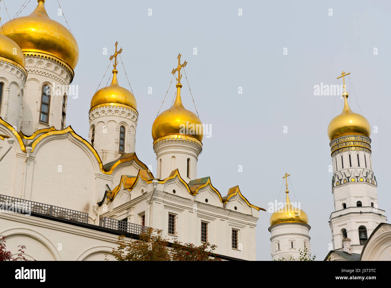 View of Cathedral Domes within the Kremlin, Moscow, Russian Federation ...