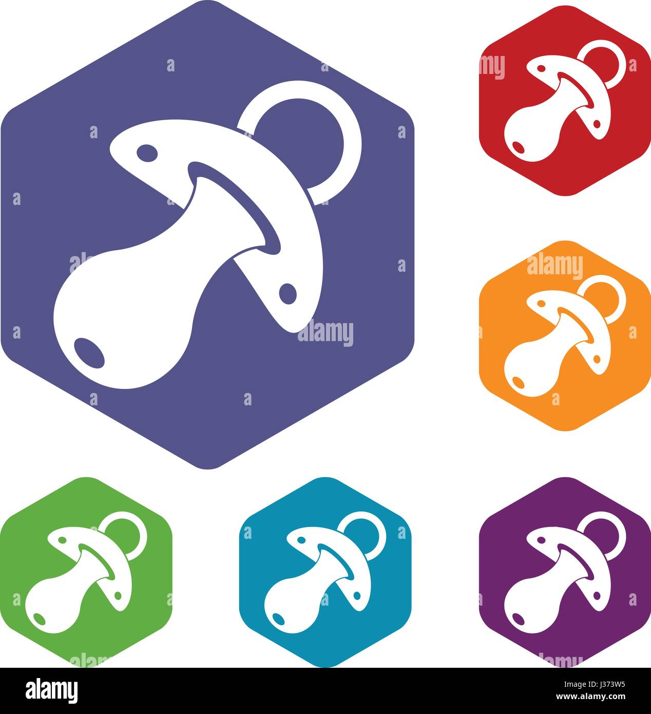 Baby pacifier icons set hexagon Stock Vector Image & Art - Alamy