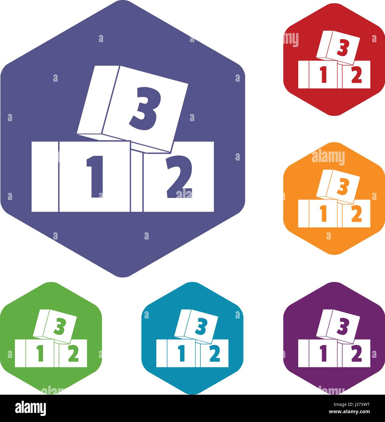 Number letter hexagon line Stock Vector Images - Alamy