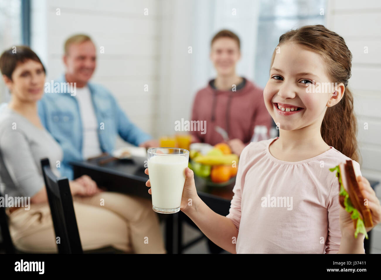 Little Fan of Healthy Eating Stock Photo - Alamy