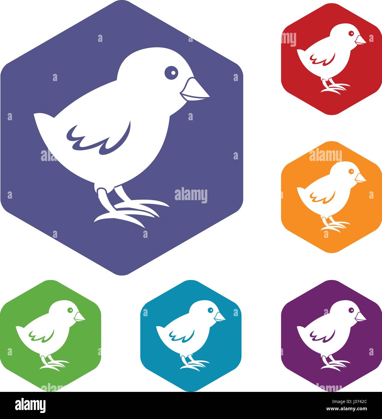 Chick icons set hexagon Stock Vector Image & Art - Alamy