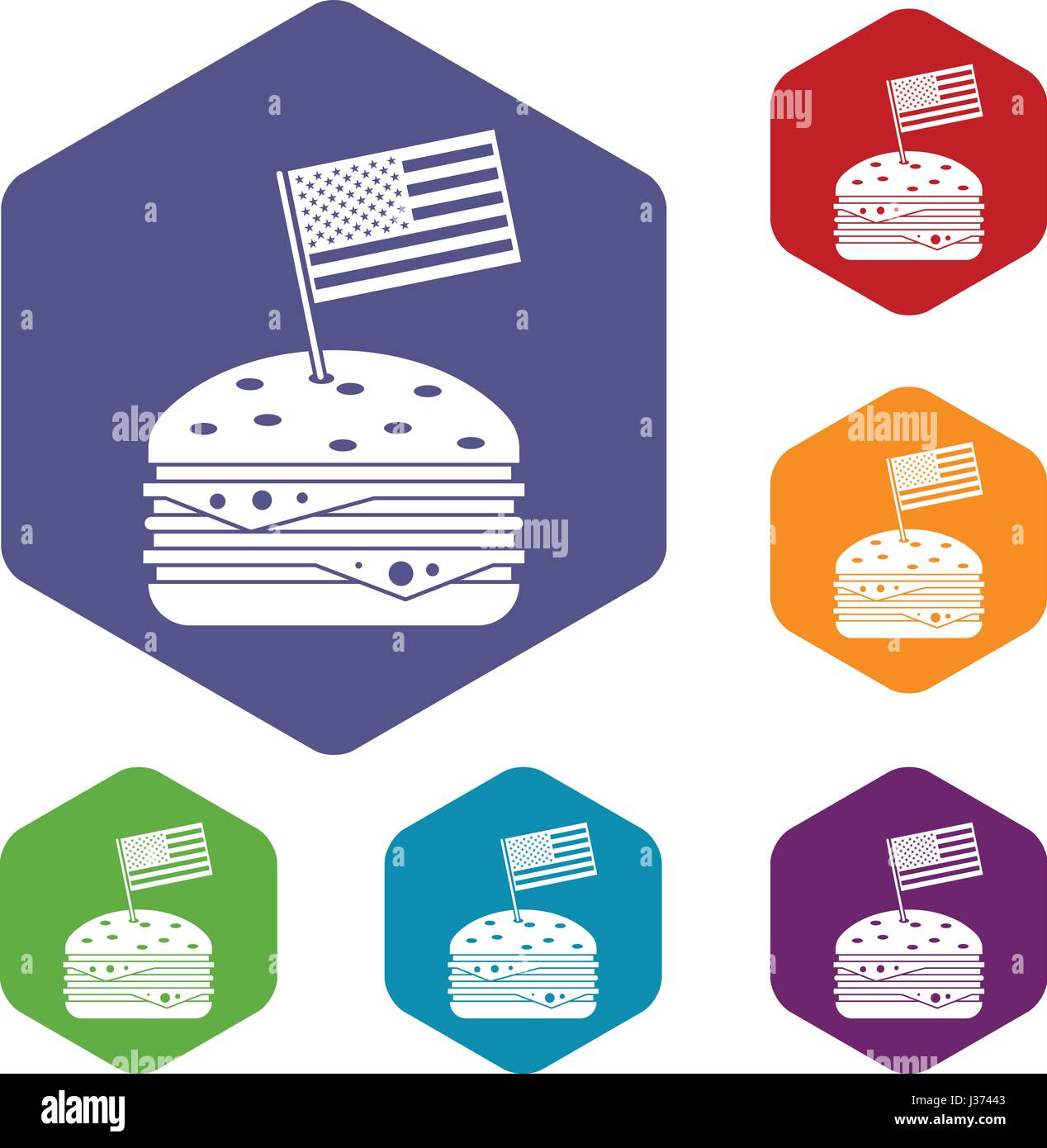 Hamburger icons set hexagon Stock Vector Image & Art - Alamy