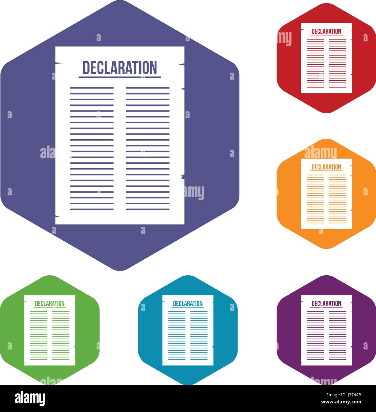 Declaration of independence icons set hexagon Stock Vector Image & Art ...