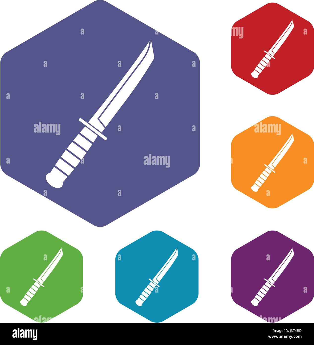 Little knife icons set hexagon Stock Vector Image & Art - Alamy