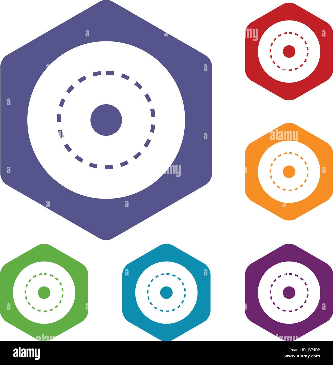 Circle road icons set hexagon Stock Vector Image & Art - Alamy