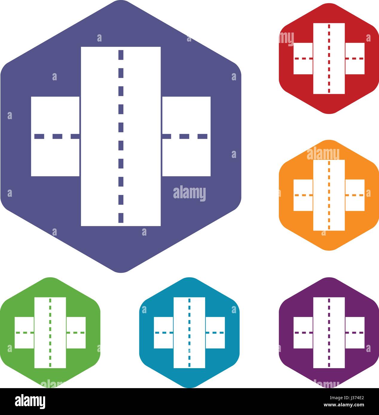 Two roads icons set hexagon Stock Vector Image & Art - Alamy