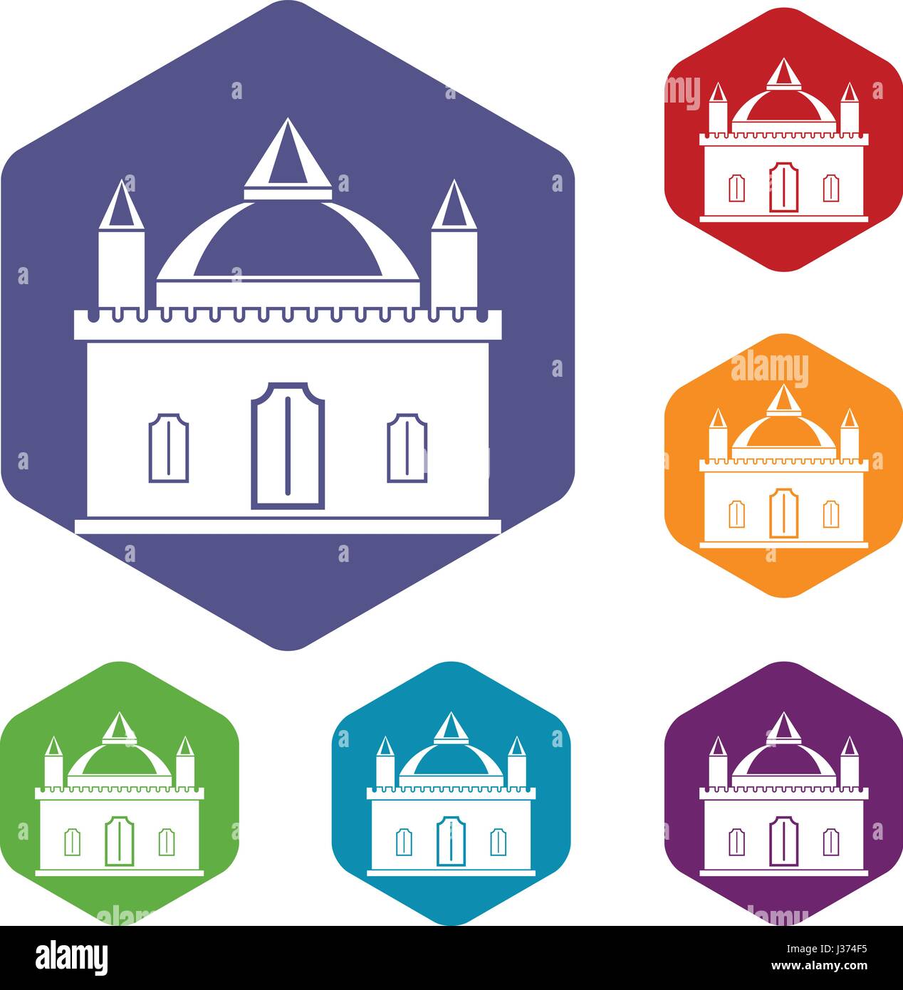 Royal castle icons set hexagon Stock Vector Image & Art - Alamy
