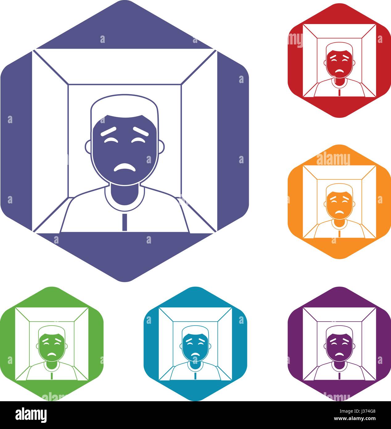 Man icons set hexagon Stock Vector Image & Art - Alamy