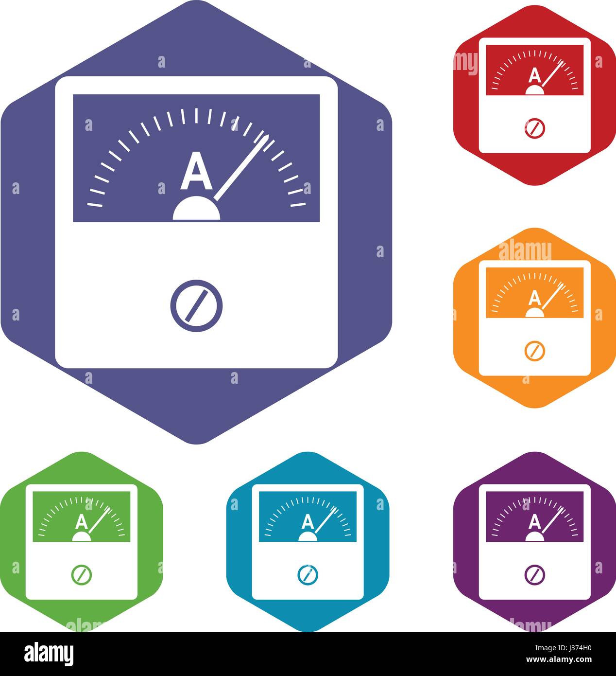 Counter icons set hexagon Stock Vector Image & Art - Alamy