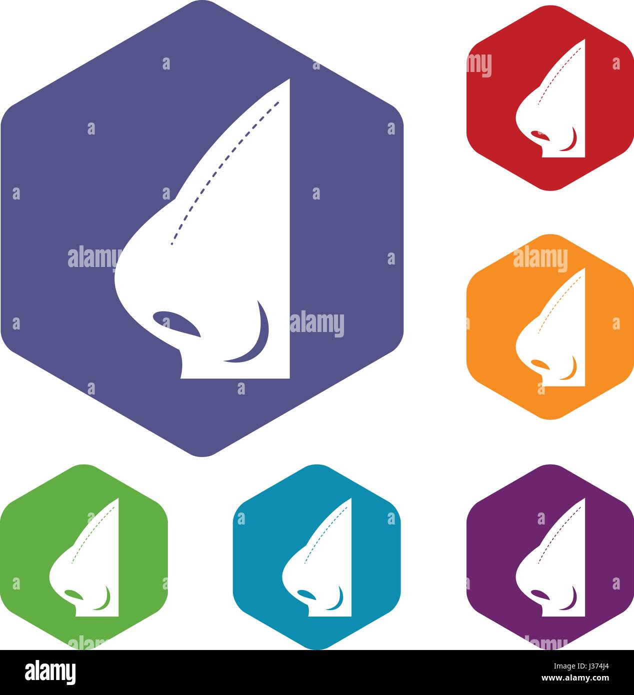 Rhinoplasty of nose icons set hexagon Stock Vector Image & Art - Alamy