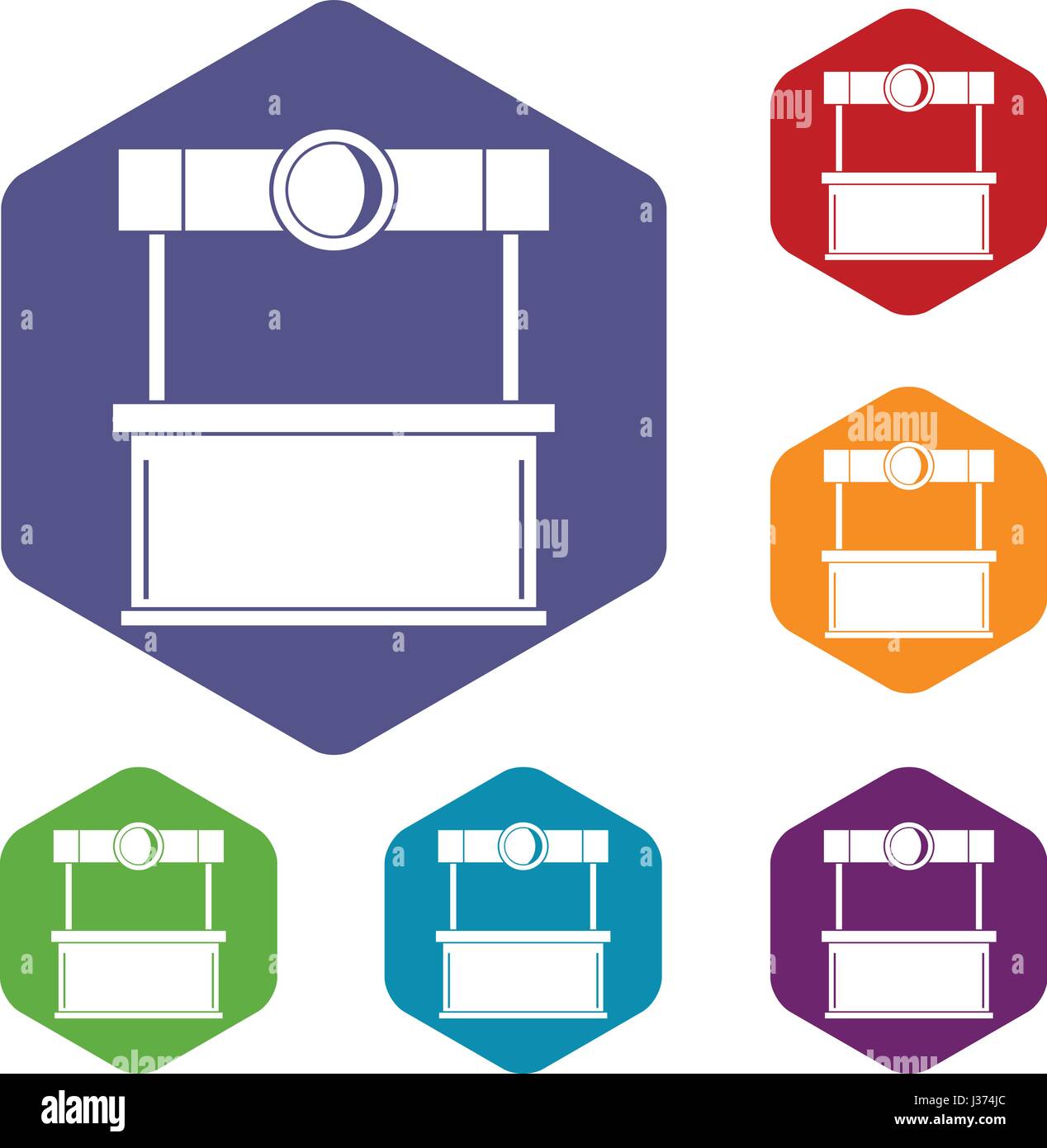 Shopping counter icons set hexagon Stock Vector Image & Art - Alamy