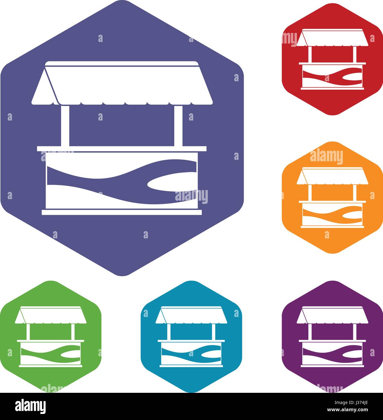 Market stall awning icons Stock Vector Images - Alamy