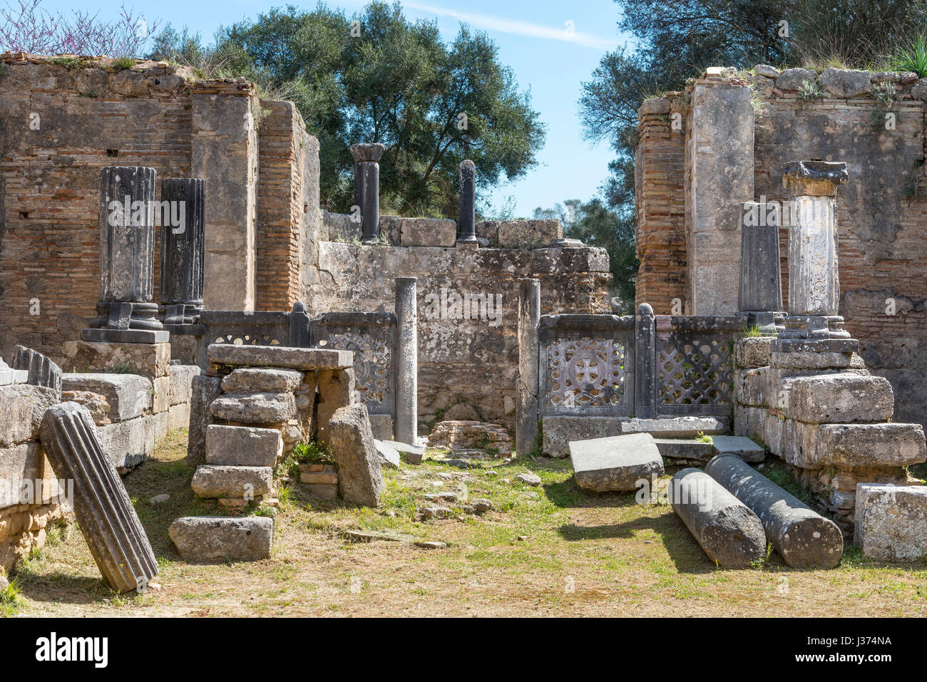 Pheidias' workshop and paleochristian basilica. Ancient Olympia ...
