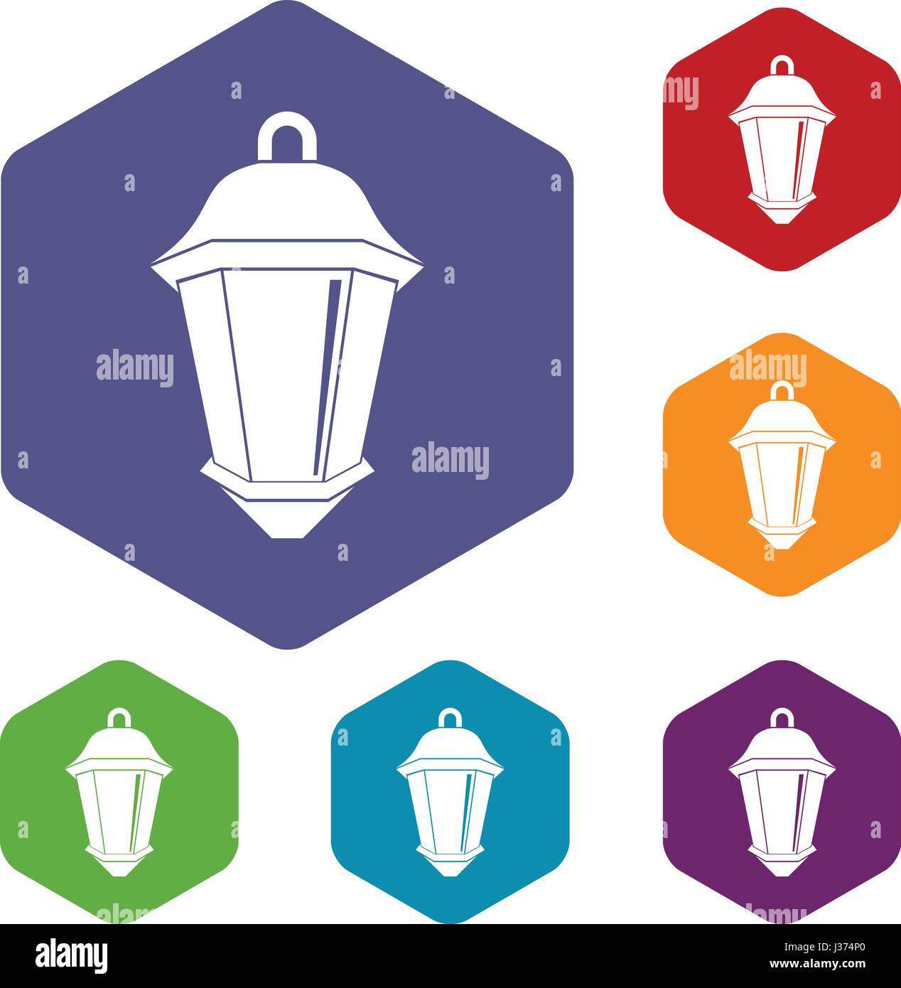 Street light icons set hexagon Stock Vector Image & Art - Alamy