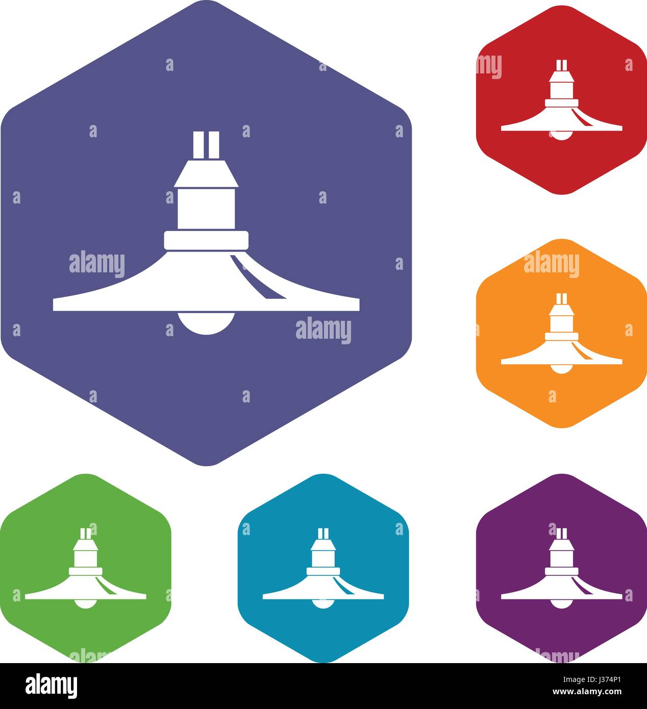 Hanging lantern icons set hexagon Stock Vector Image & Art - Alamy