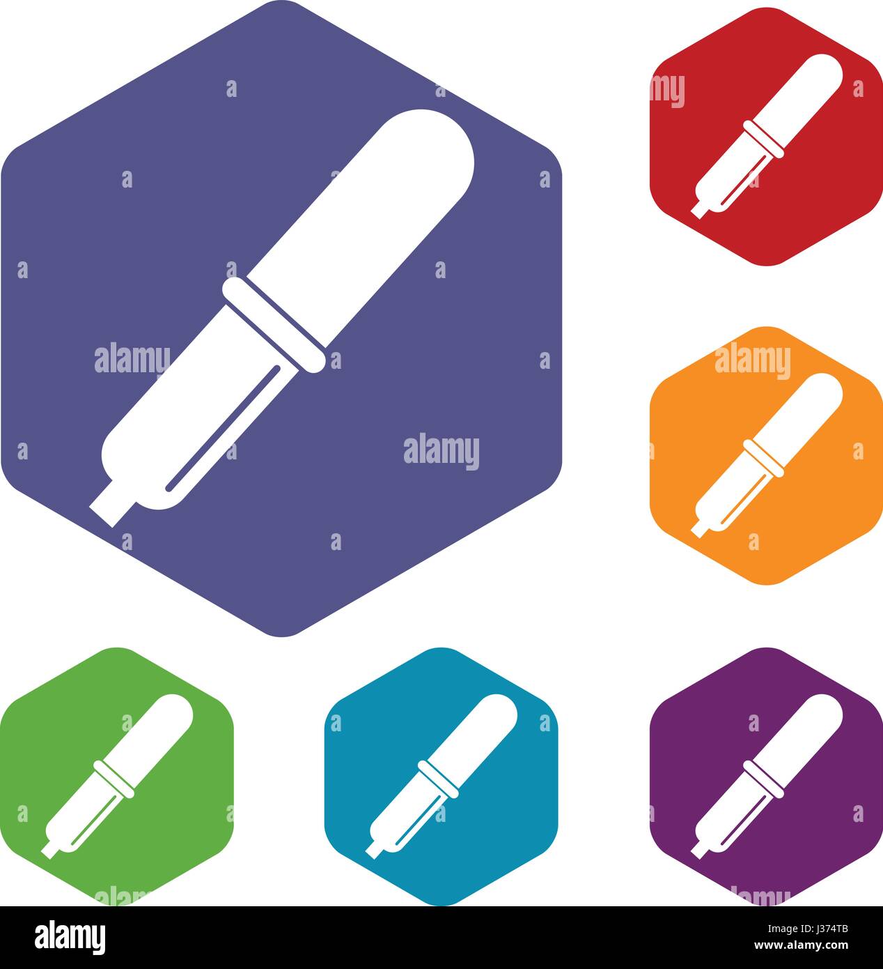 Pipette icons set hexagon Stock Vector Image & Art - Alamy