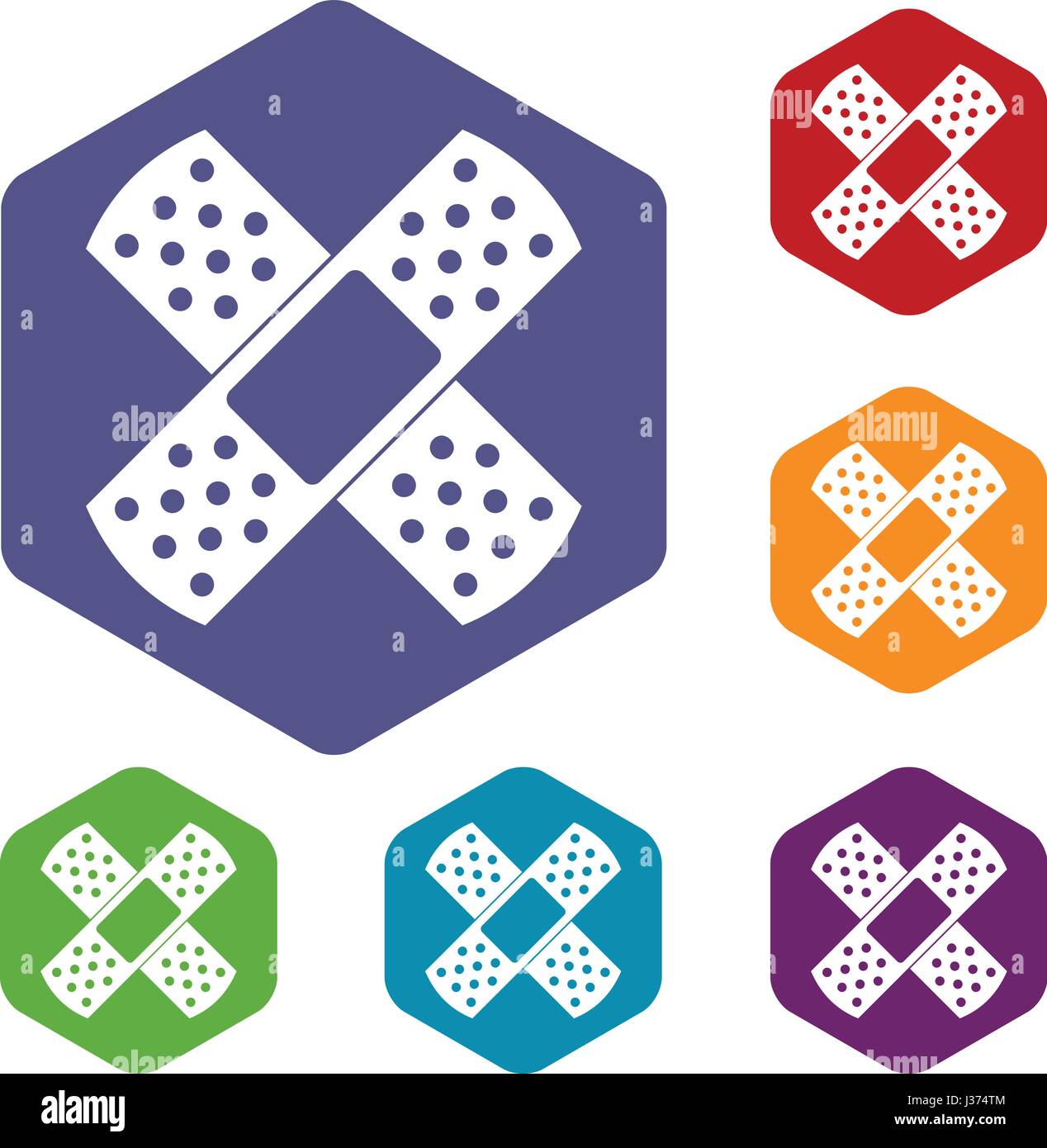 Patch icons set hexagon Stock Vector Image & Art - Alamy