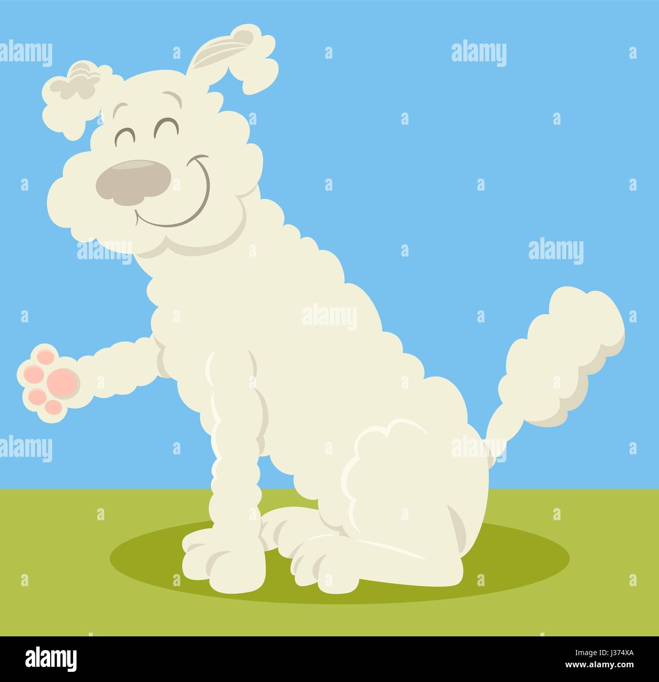 Cartoon Illustration of White Poodle Dog Animal Character Stock Vector ...