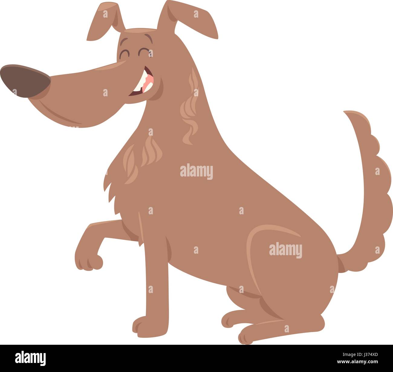 Cartoon Illustration of Cute Dog Animal Character Giving his Paw Stock ...