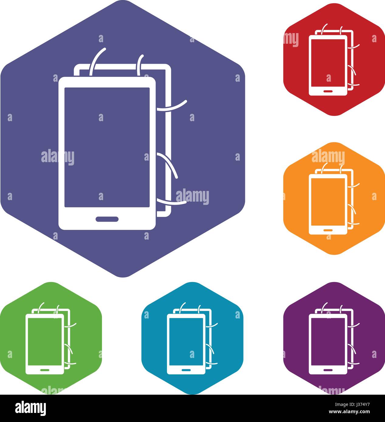 Opened phone icons set hexagon Stock Vector Image & Art - Alamy