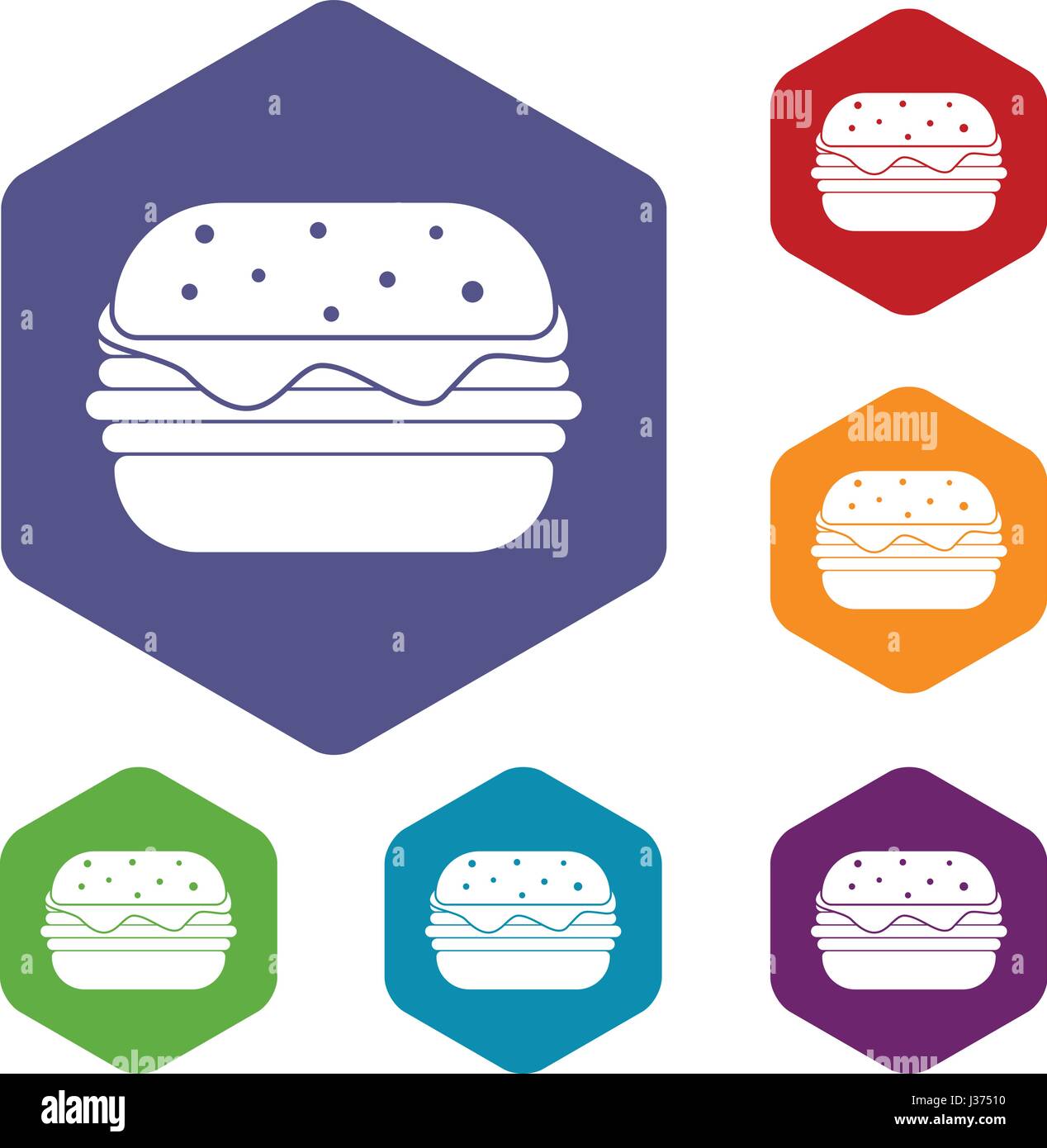 Hamburger icons set hexagon Stock Vector Image & Art - Alamy