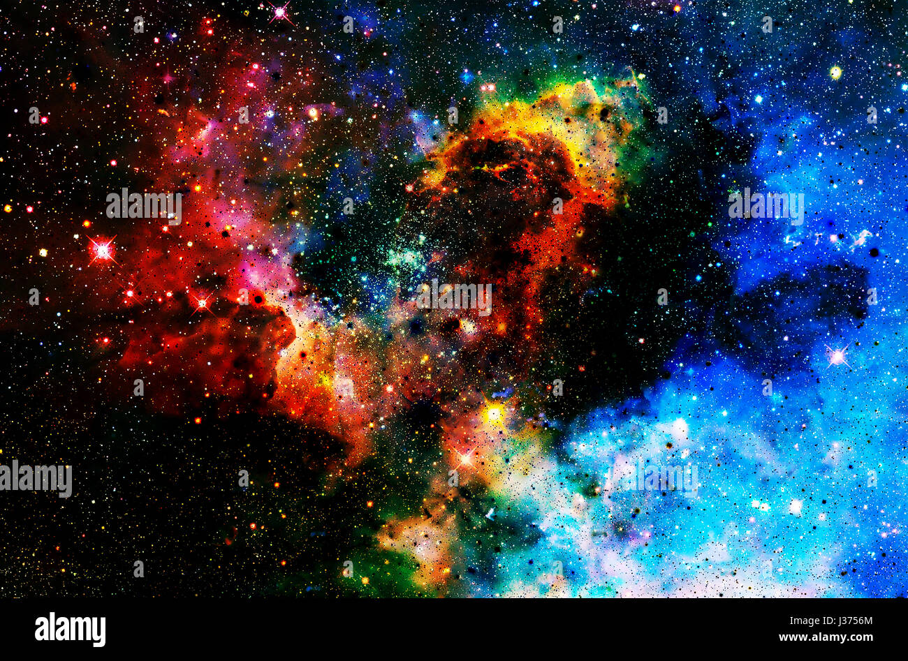 Cosmic space and stars, color cosmic abstract background Stock Photo ...