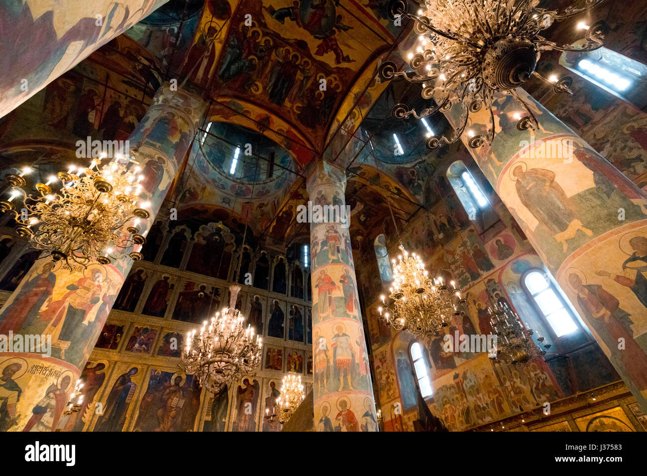 Interior of Annunciation Cathedral, Kremlin, Moscow, Russian Stock ...