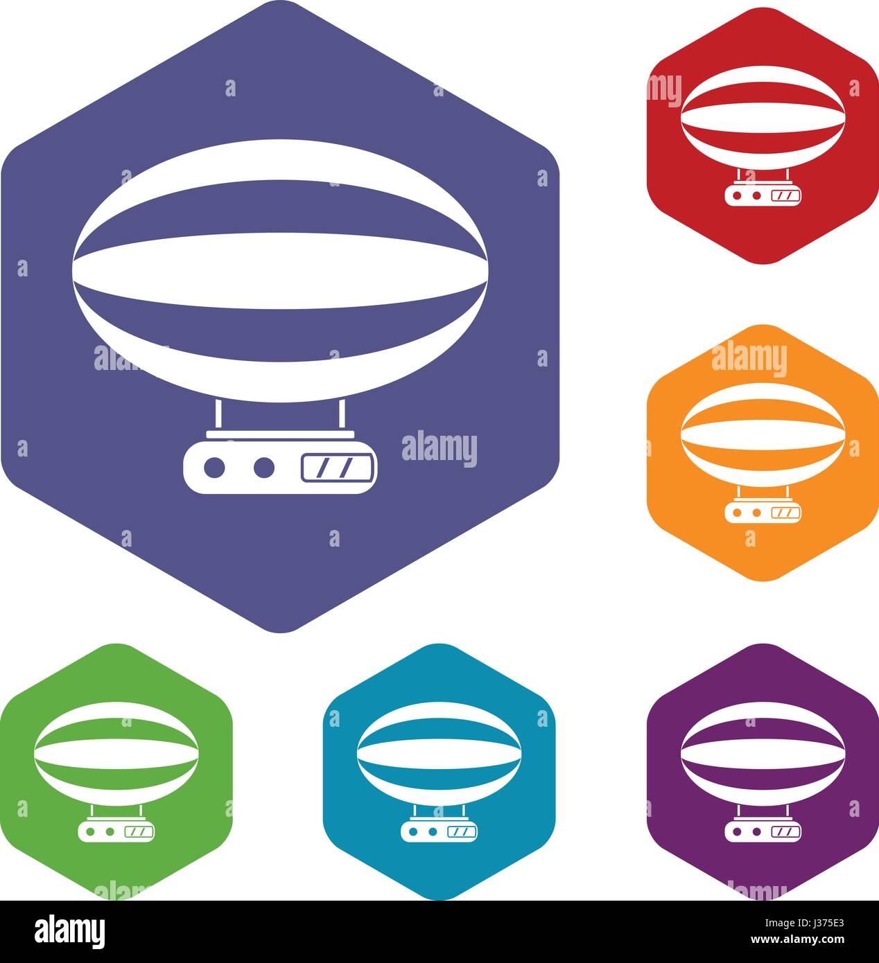 Aerial transportation icons set hexagon Stock Vector Image & Art - Alamy