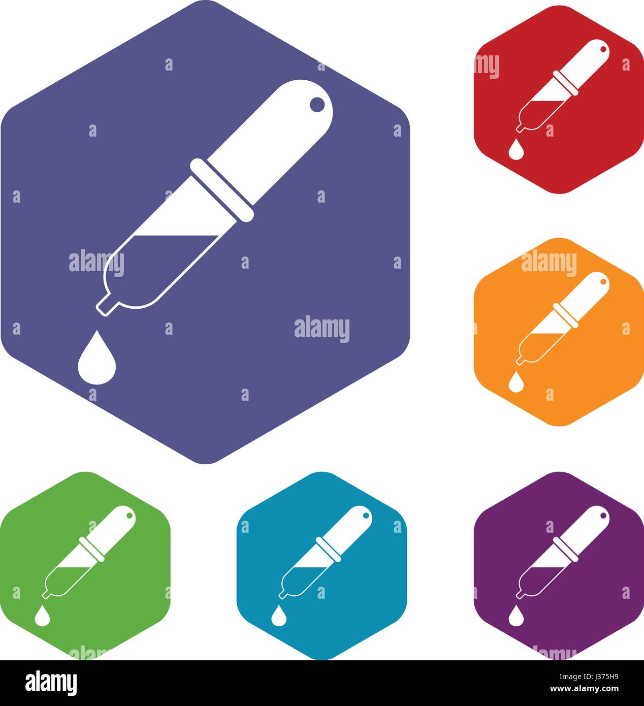 Pipette icons set hexagon Stock Vector Image & Art - Alamy