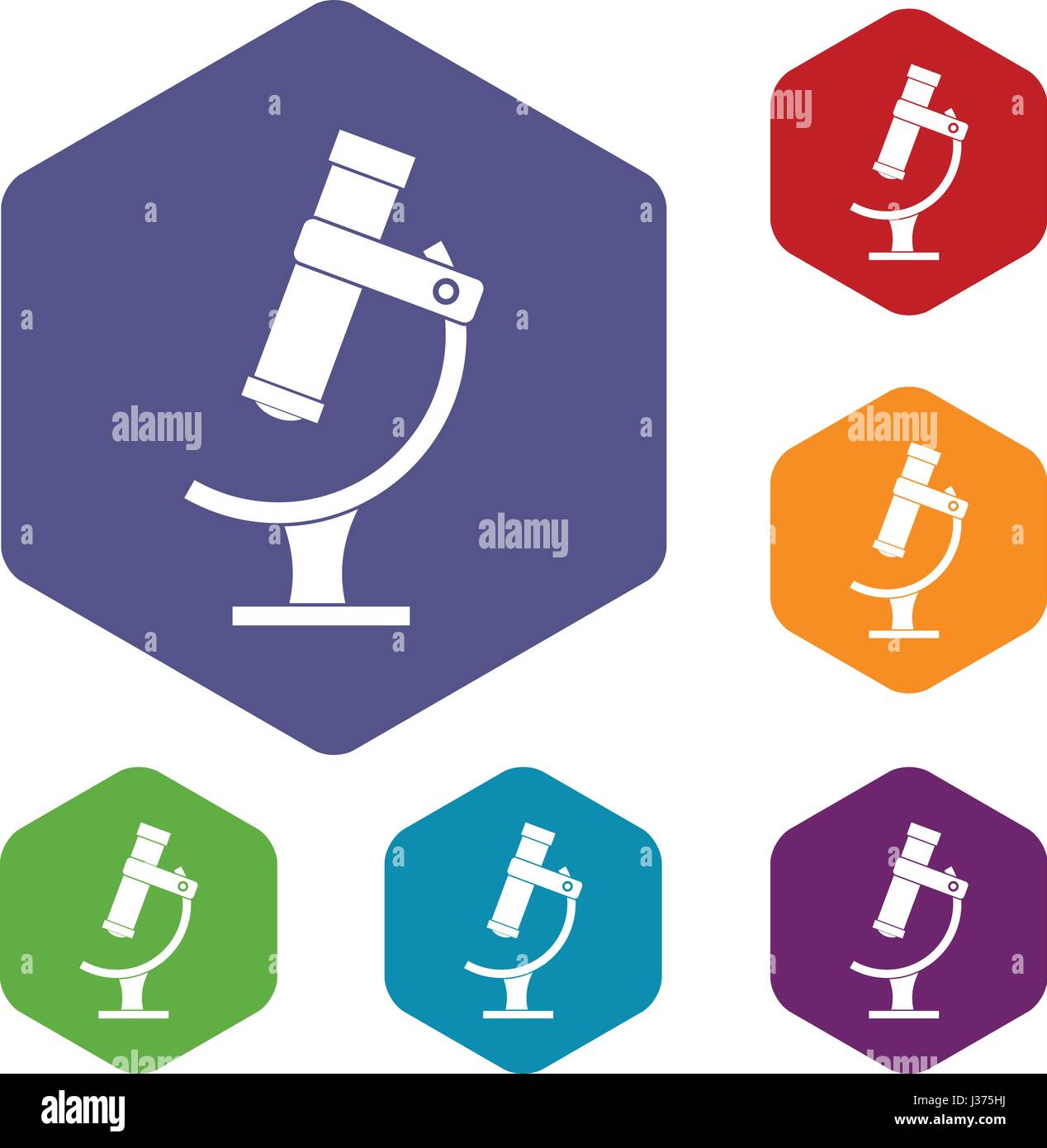 Microscope icons set hexagon Stock Vector Image & Art - Alamy
