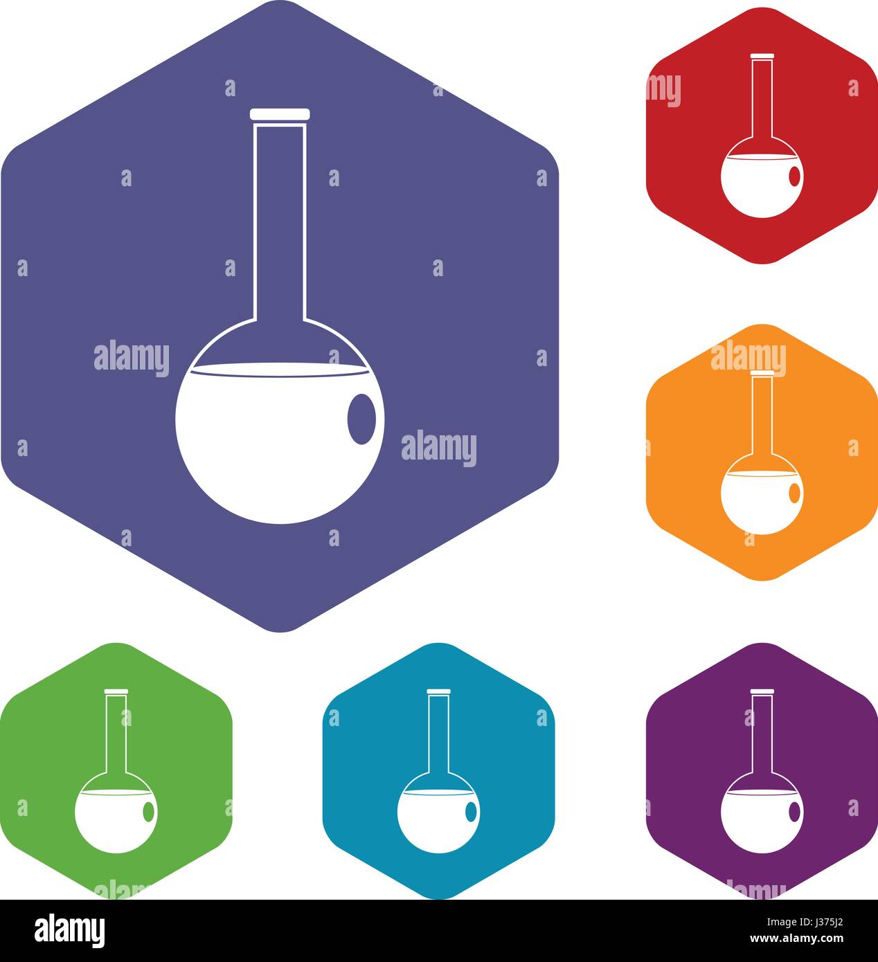 Chemical beaker icons set hexagon Stock Vector Image & Art - Alamy