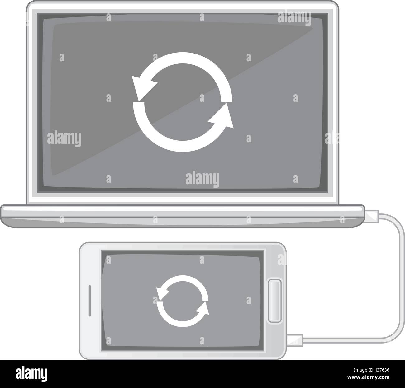 Devices synchronization icon monochrome Stock Vector Image & Art - Alamy