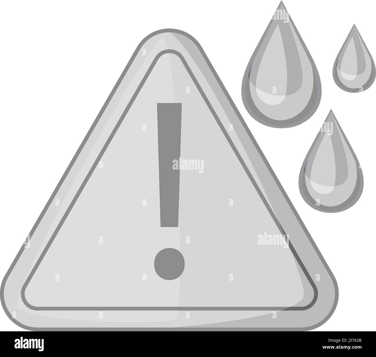 Warning sign and drops icon monochrome Stock Vector Image & Art - Alamy