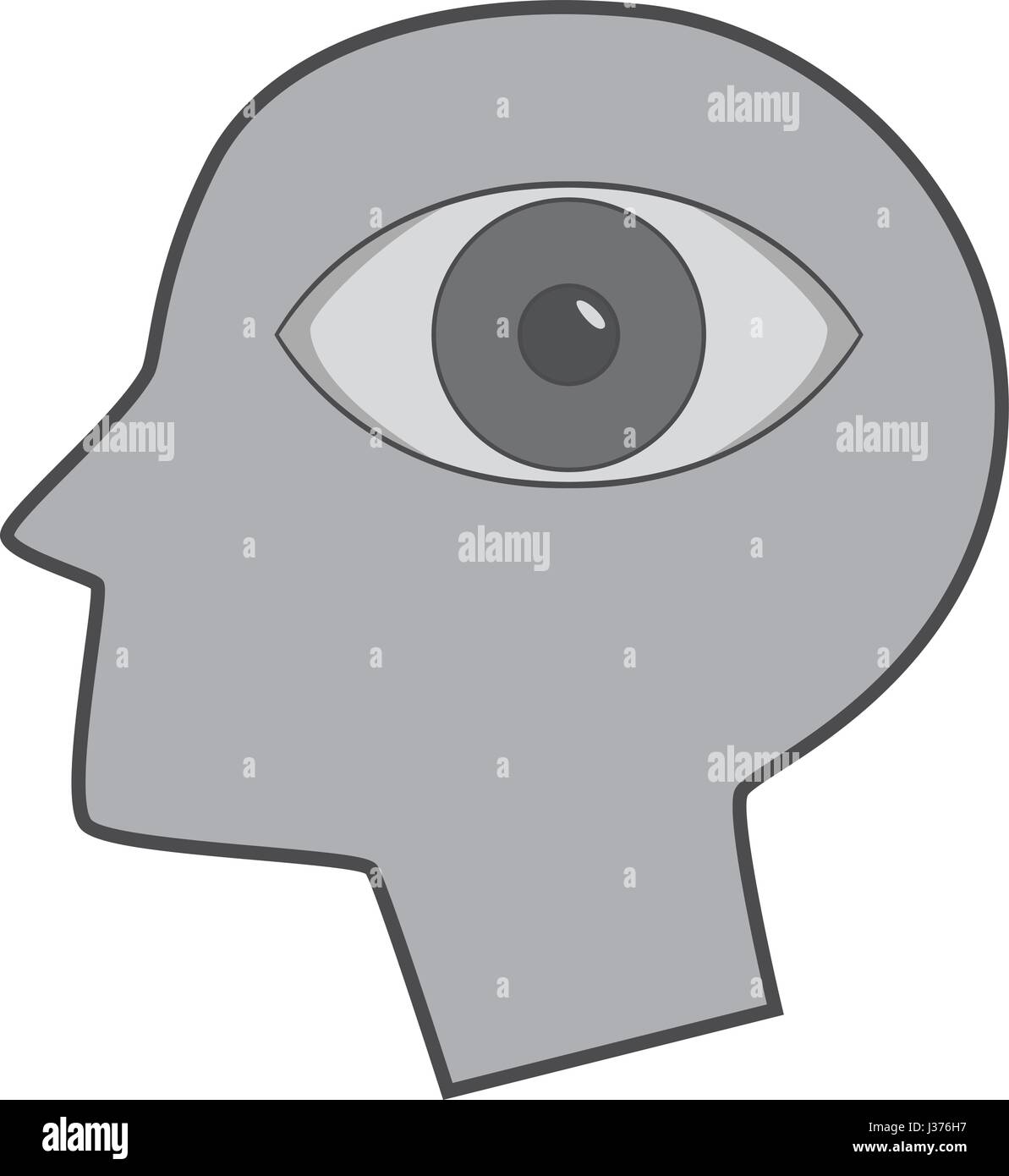 Eye inside human head icon monochrome Stock Vector Image & Art - Alamy