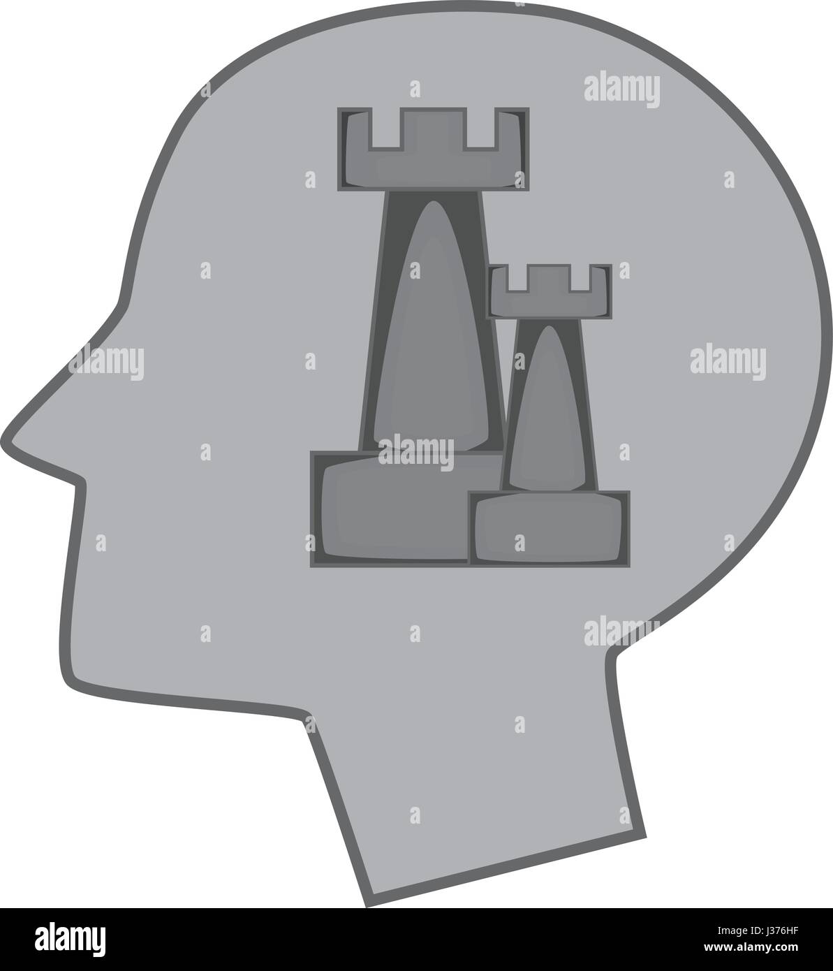 Castle inside human head icon monochrome Stock Vector Image & Art - Alamy