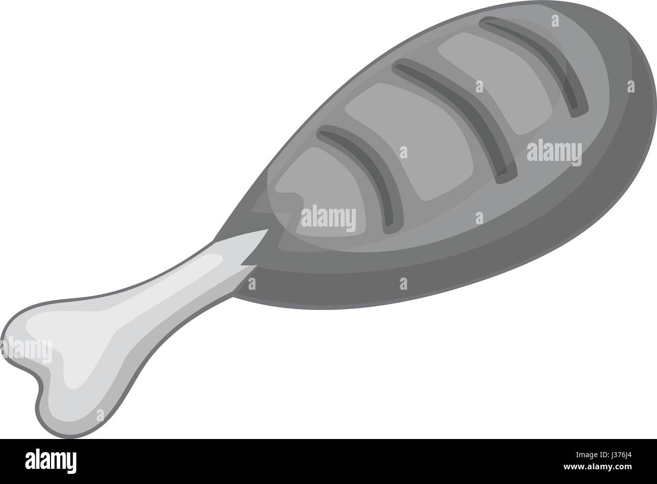 Chicken meat on the bone icon monochrome Stock Vector Image & Art - Alamy