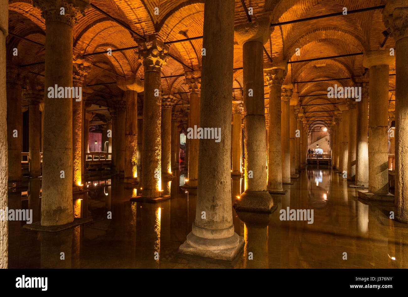 Columns in the Yerebatan underground Cistern near the Hippodrome ...