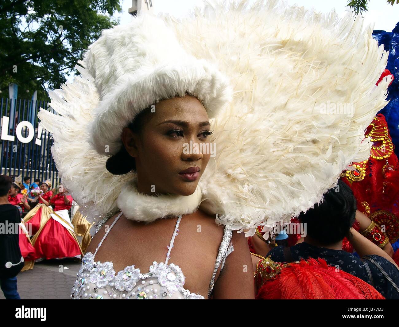 ANTIPOLO CITY, PHILIPPINES - MAY 1, 2017: A participant in her colorful ...