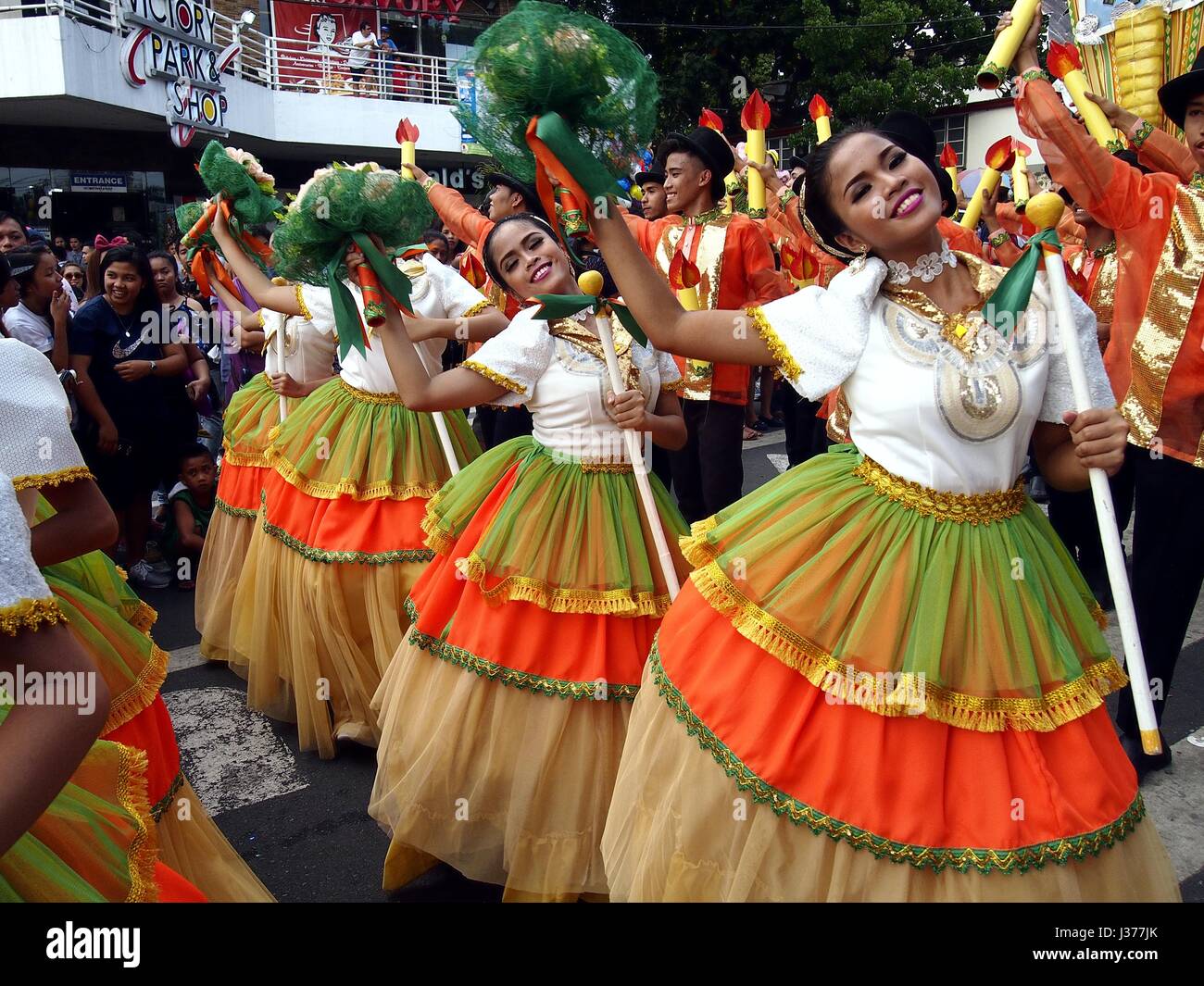 ANTIPOLO CITY, PHILIPPINES - MAY 1, 2017: Parade participants in their ...